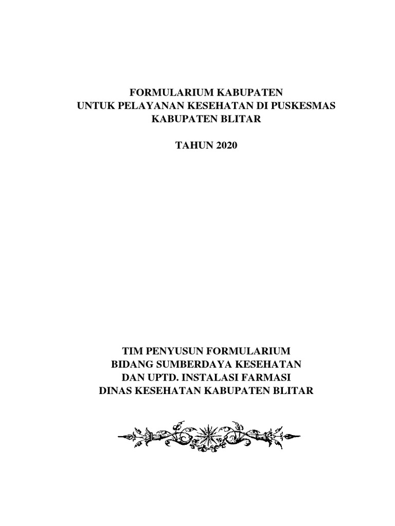 Formularium Kabupaten Blitar 2020 | PDF