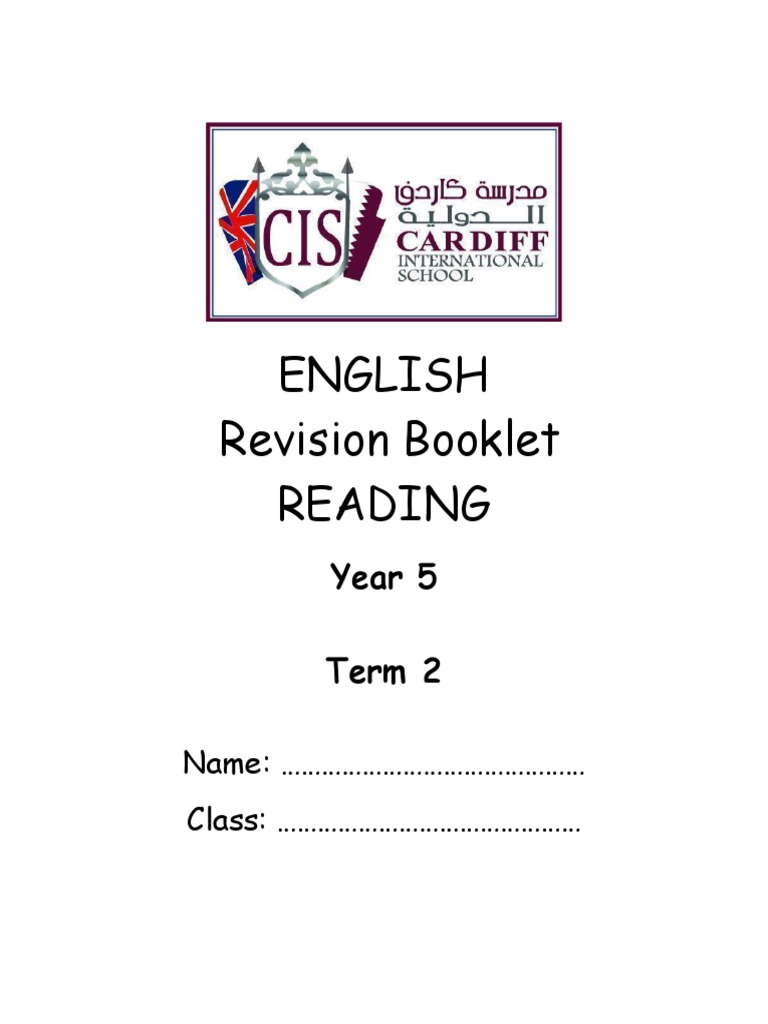 Year 5 English, Reading, and Listening Comprehension Revision Booklet ...