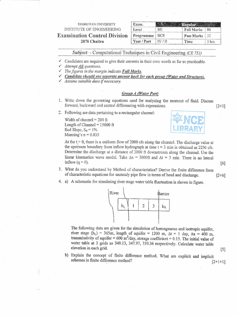 Computational Techniques in Civil Engineering IOE BCE Past Questions ...