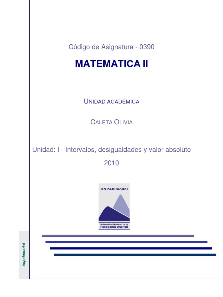 Intervalos Desigualdades y Valor Absoluto - Matematica | PDF | Desigualdad (Matemáticas ...