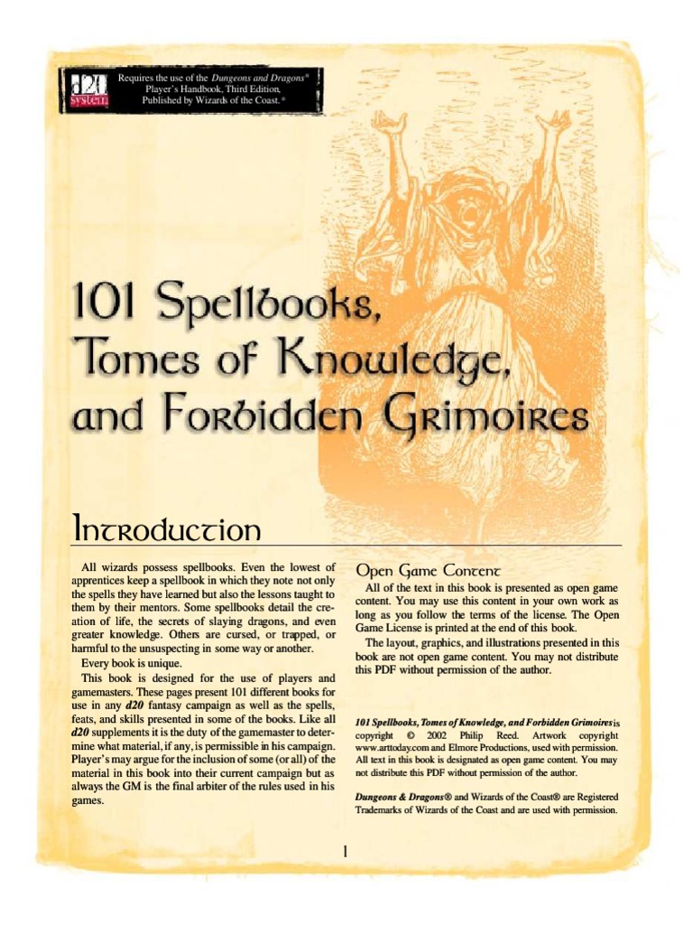 Tomes of Knowledge and Forbidden Grimoires Compress | PDF | D20 System | Books