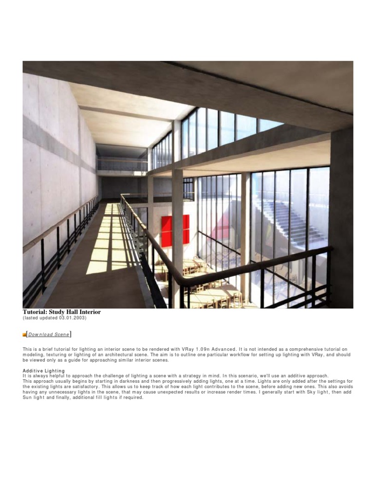 Tutorial Vray Interior | PDF | Rendering (Computer Graphics) | Shadow