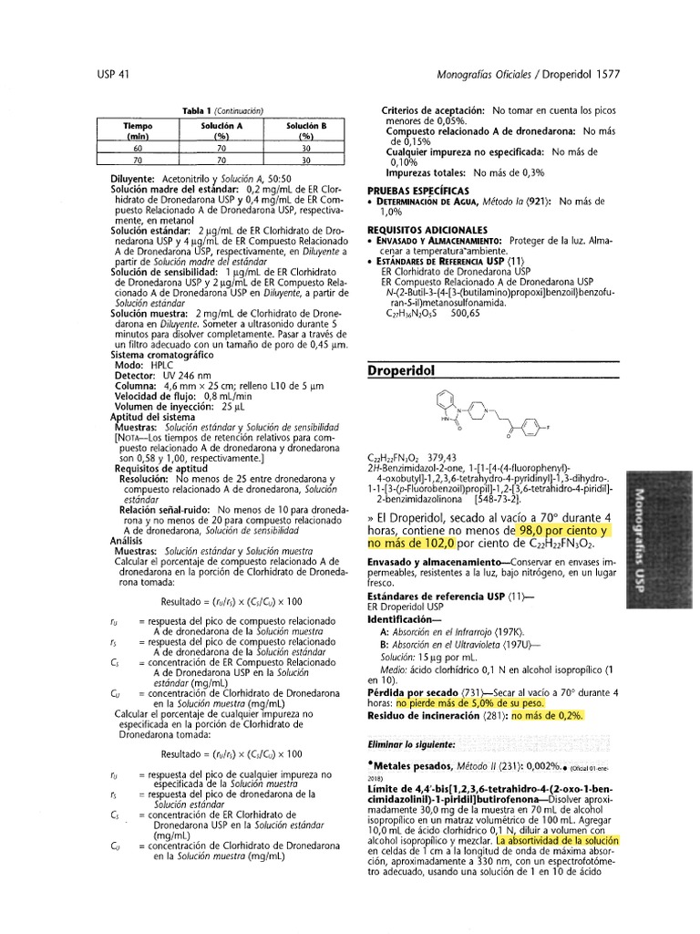 Droperidol Vol.1 | PDF | Cromatografía | Concentración