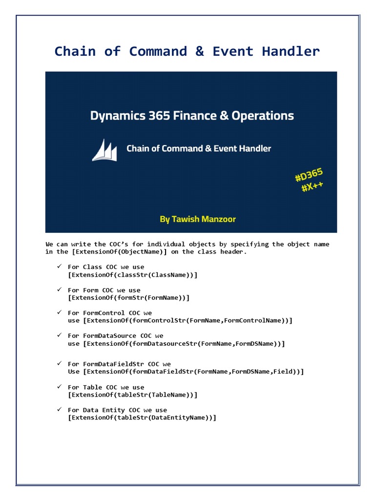 Dynamics 365 COC & Event Handlers | PDF | Systems Engineering | Software