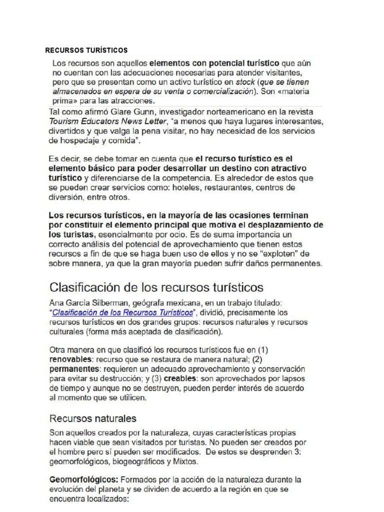 Recursos Turísticos | PDF