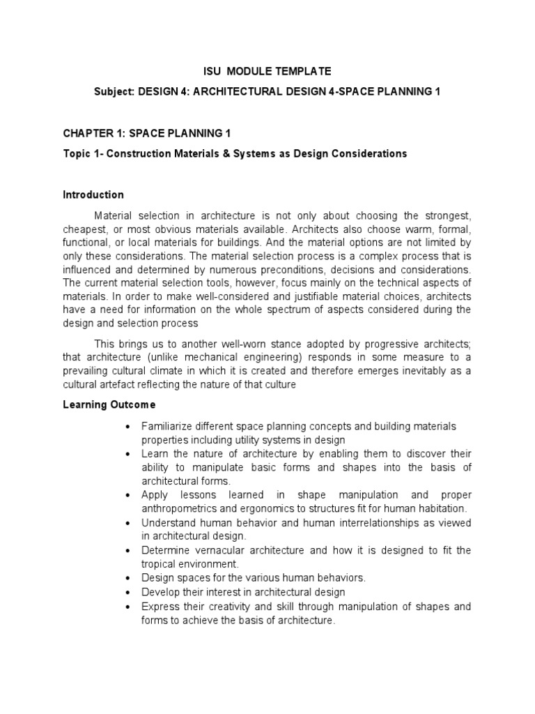 Week 1 CONSTRUCTION MATERIALS | PDF | Design | Information