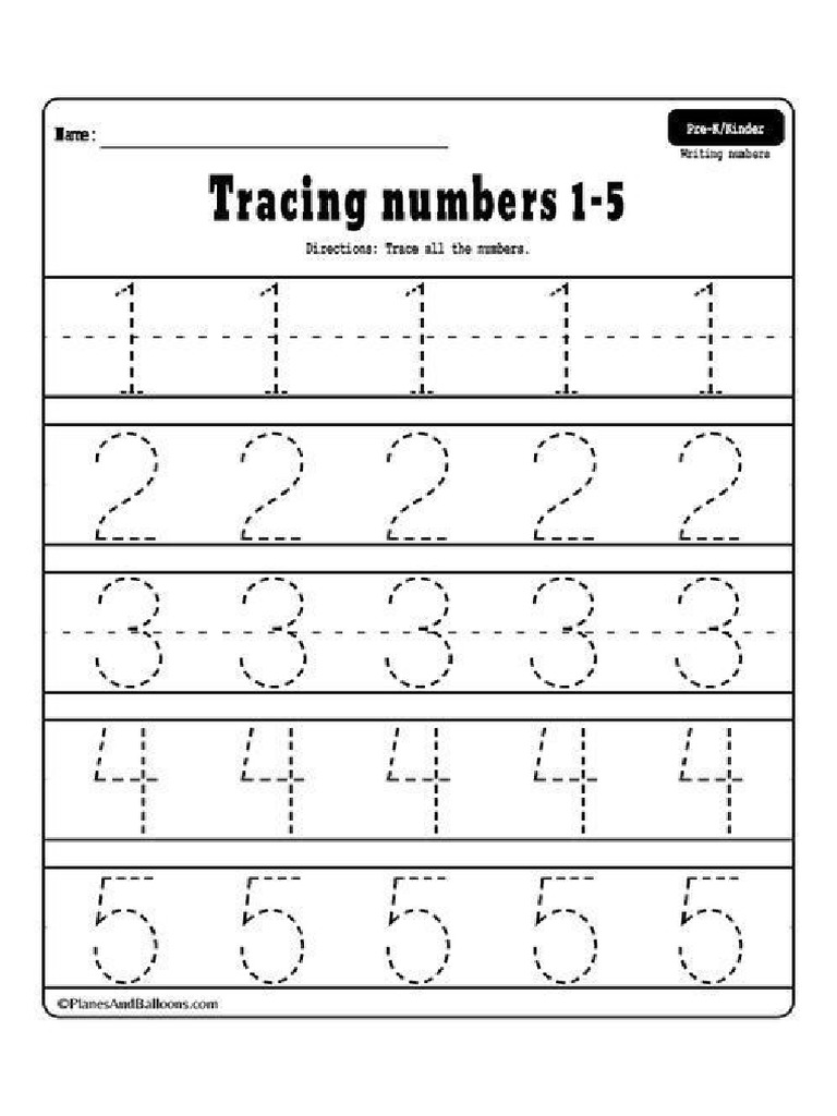 Numbers 1-5 | PDF