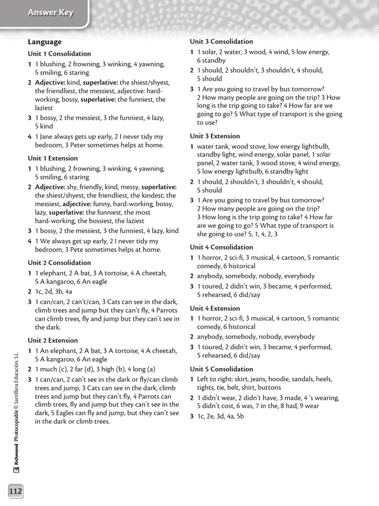 Wonder 6 Language Answer Key | PDF