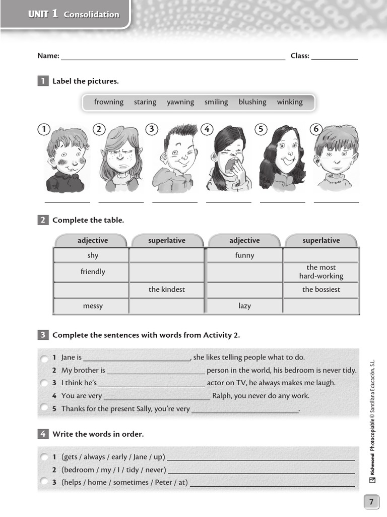 Wonder 6 Unit 1 Consolidation | PDF