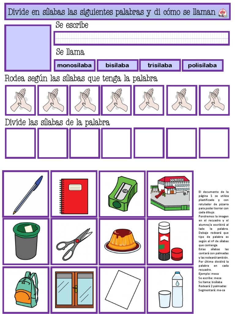 Clasificación de Palabras Según Las Silabas | PDF