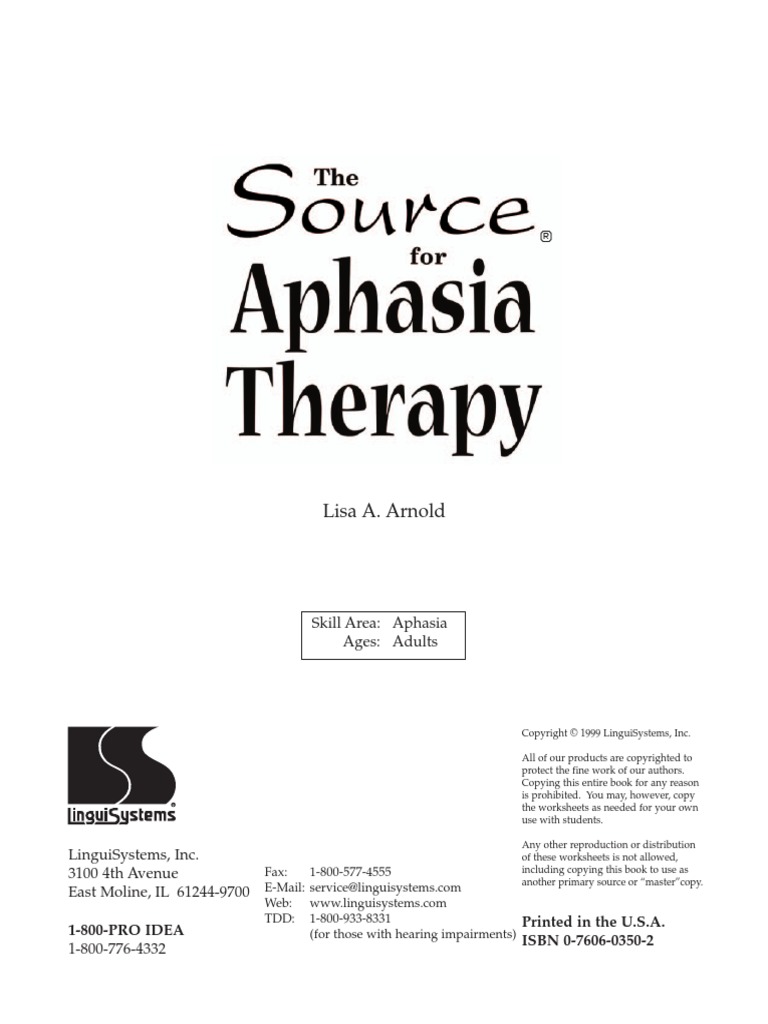 Source For Aphasia | PDF | Aphasia | Cognition