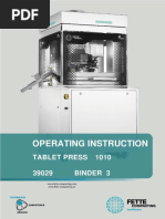 Fette Compression Machine-Pocketguide | PDF | Tablet (Pharmacy ...