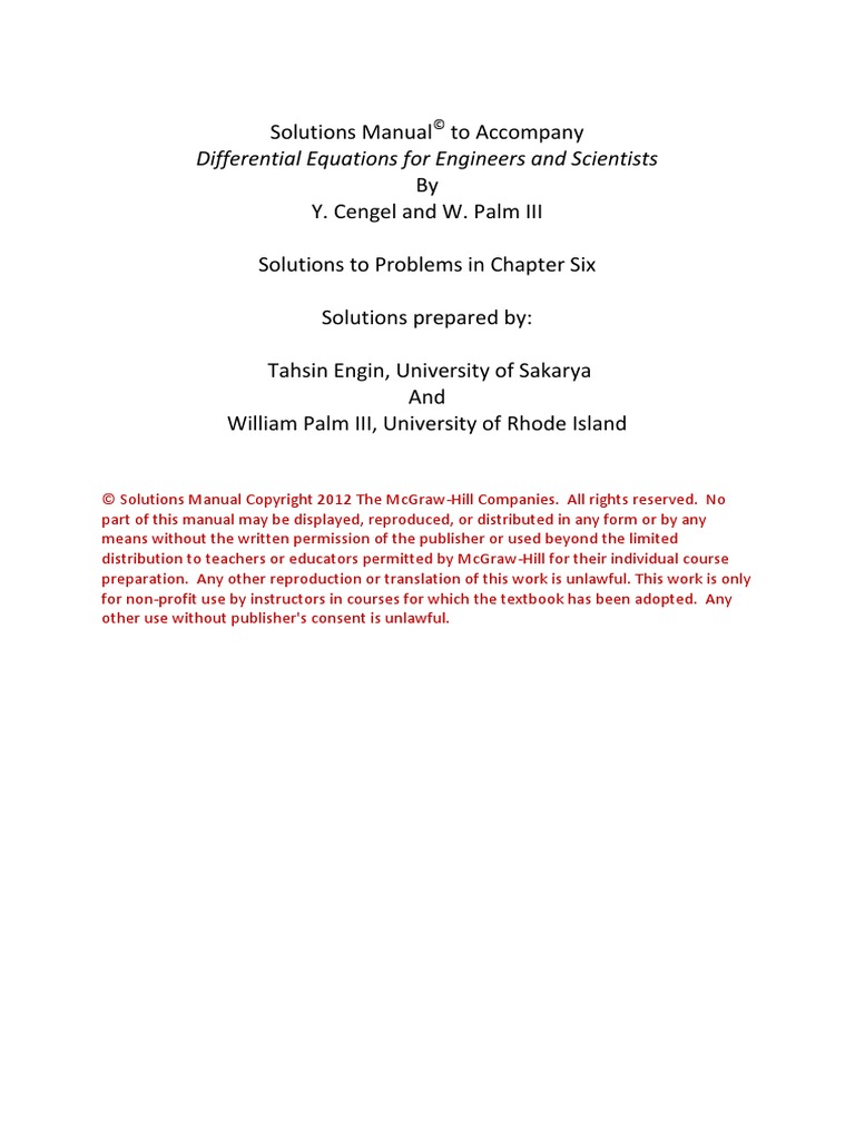 Ch 06 Solutions Pdf Equations System Of Linear Equations