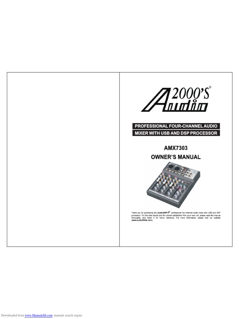 Amx 7303 | PDF | Microphone | Sound