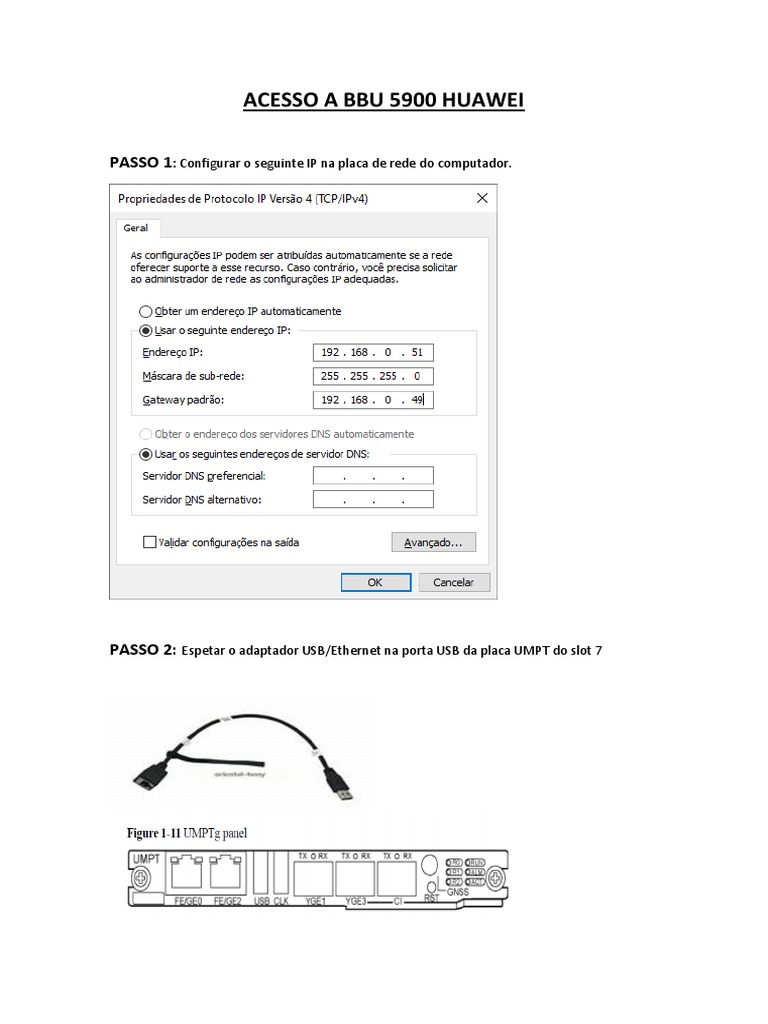 Acesso à BBU 5900 Huawei | PDF