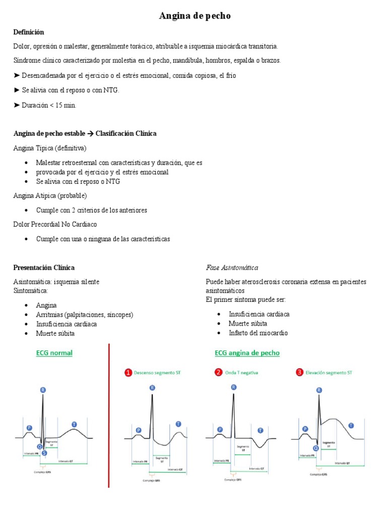 Definición y Clasificación de Angina | PDF