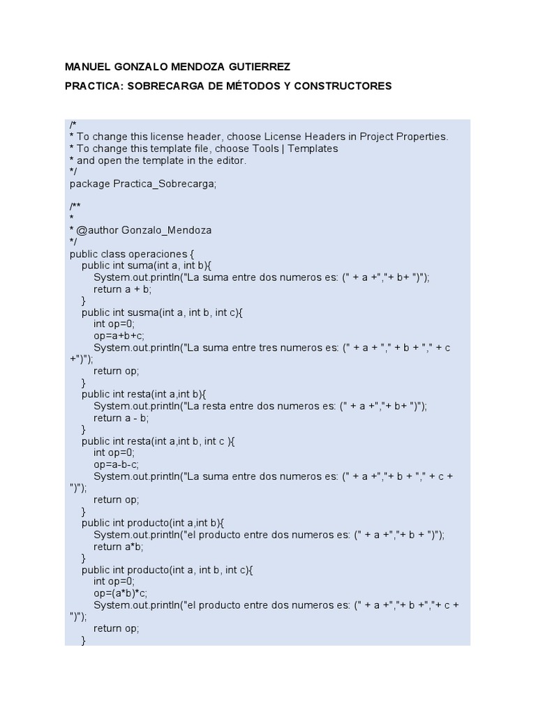 SOBRECARGA 2do POO | PDF | Ingeniería de software | Programación de computadoras