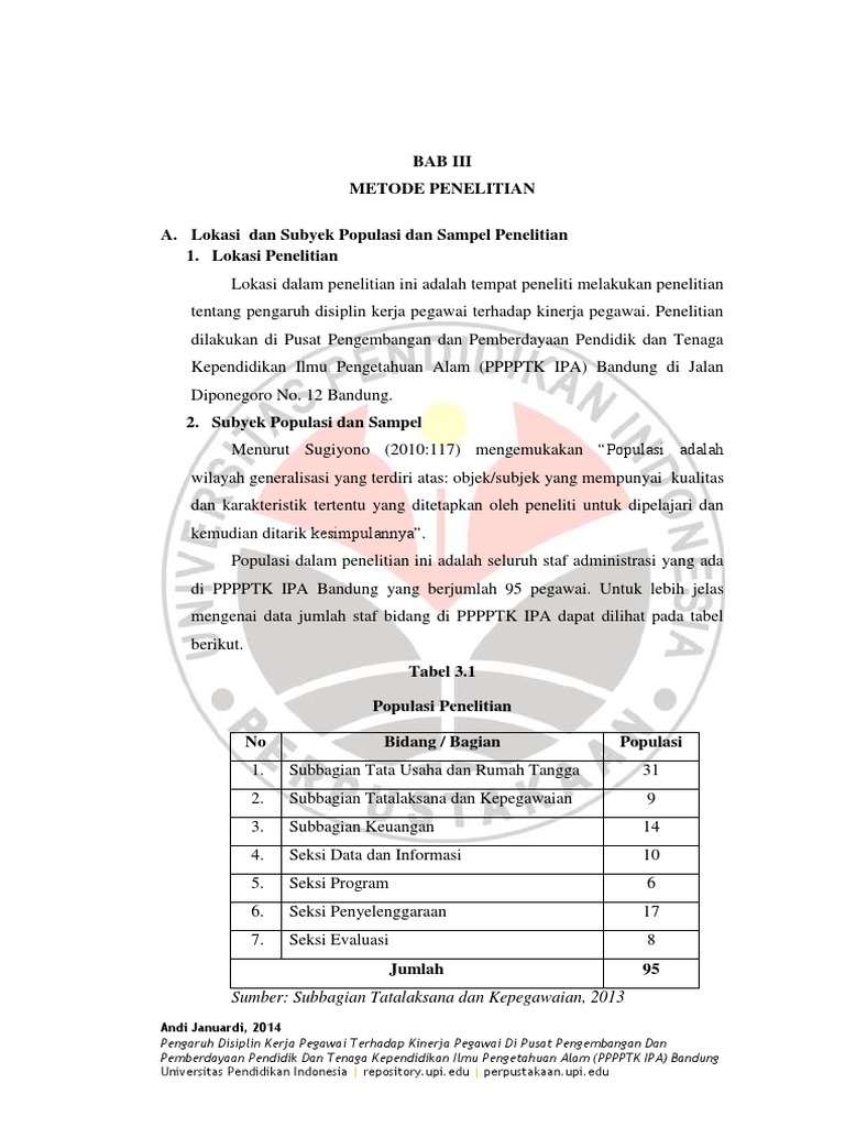 S ADP 0906679 Chapter3 Populasi | PDF