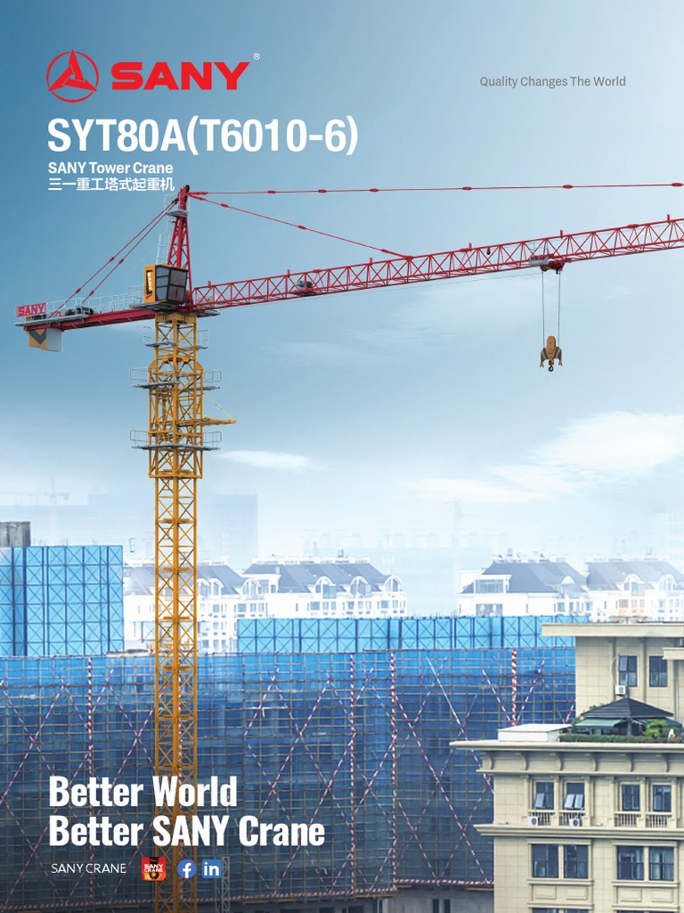 Sany Crane-Brochure SYT80A (T6010-6) 084548 | PDF