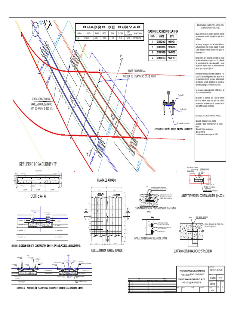 Detalle de Armado Losa Durmiente (Sapobigote) 180320 (1) - Cruce A Nivel | PDF | Infraestructura ...