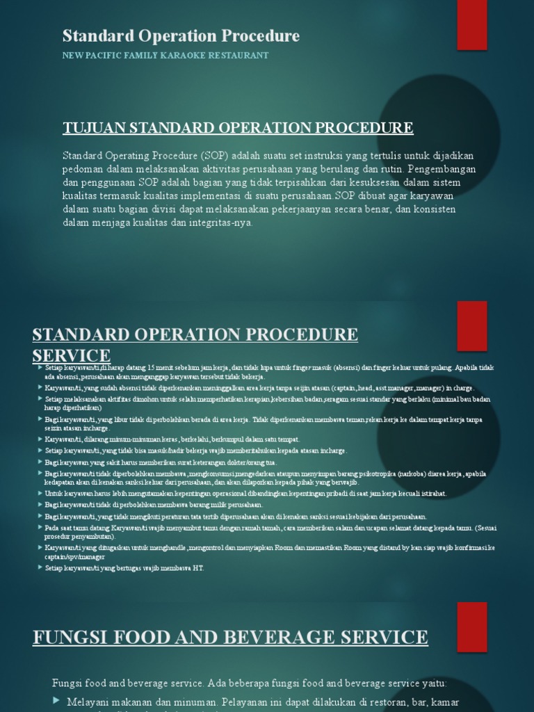 Standard Operation Procedure | PDF