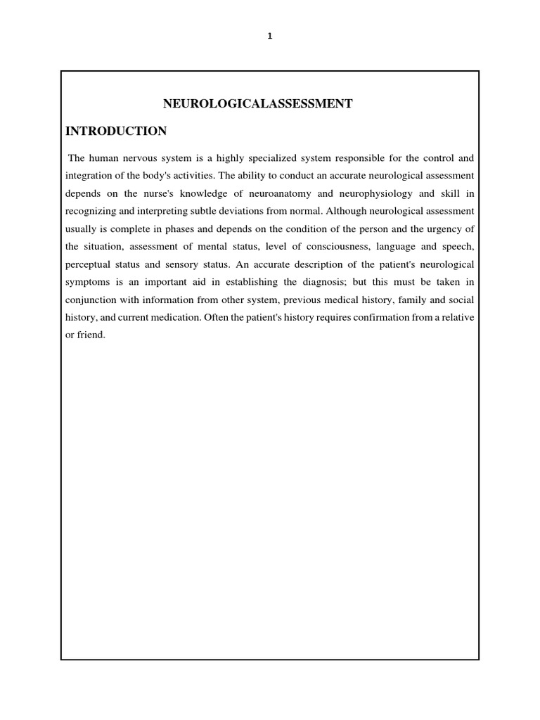 Neurological Assessment PDF | PDF | Aphasia | Neurology