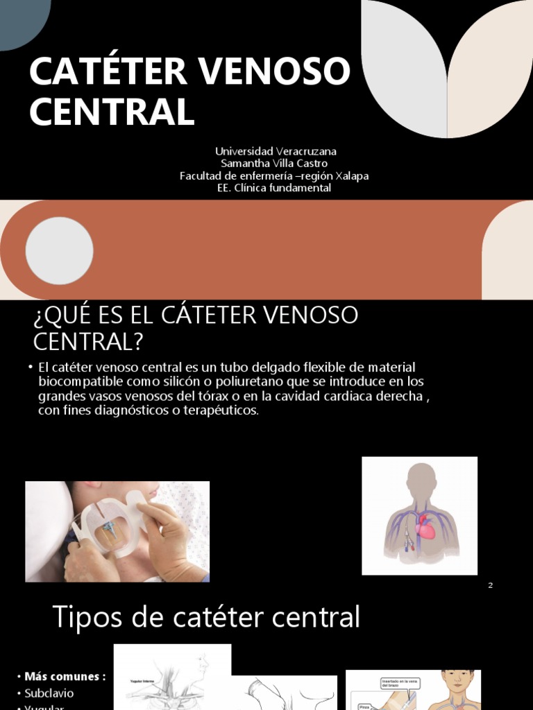 Catéter Venoso Central | PDF | Medicina CLINICA | Especialidades Medicas