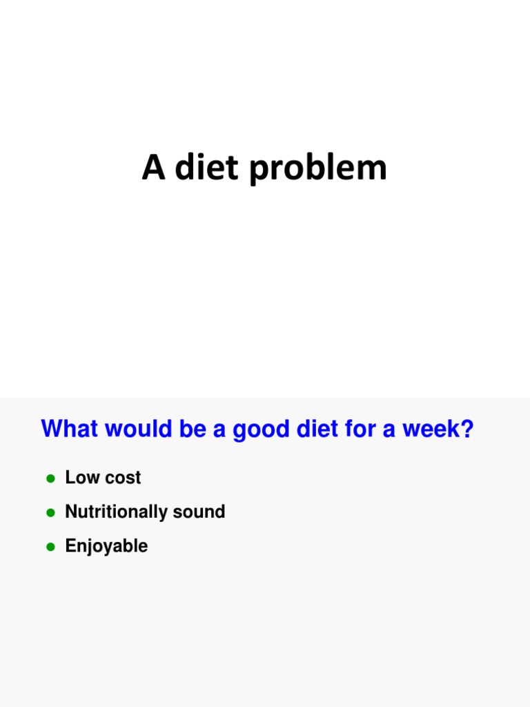 An Optimal Low Cost Nutritious Diet A Linear Programming Approach Pdf Diet Nutrition
