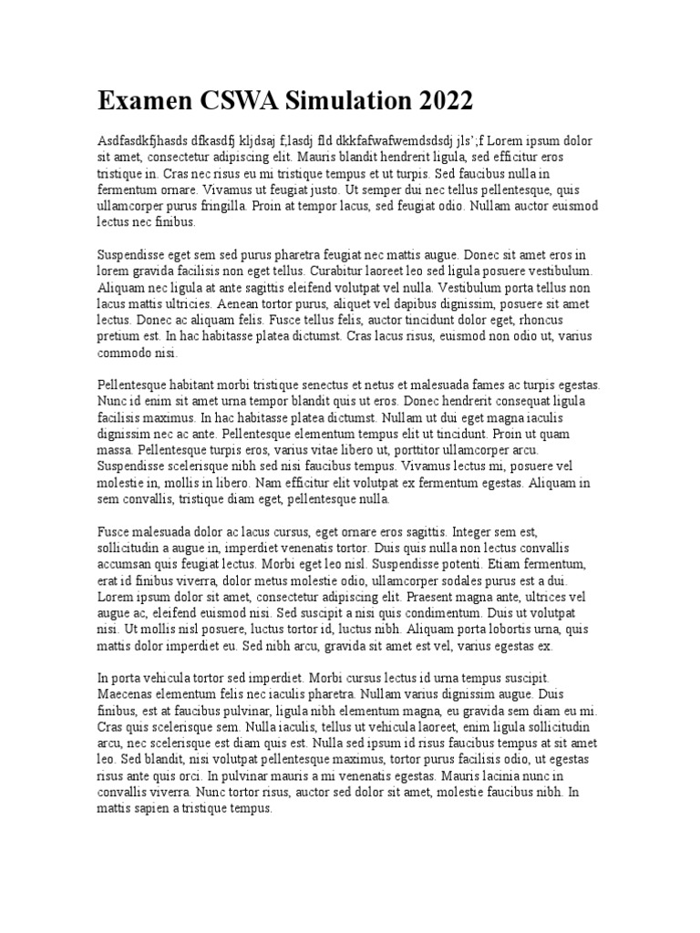 Examen CSWA Simulation 2022 | PDF