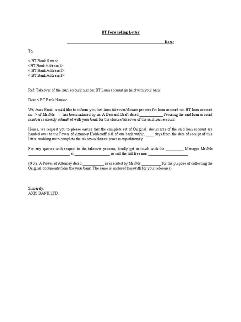 BT Forwarding Letter | PDF