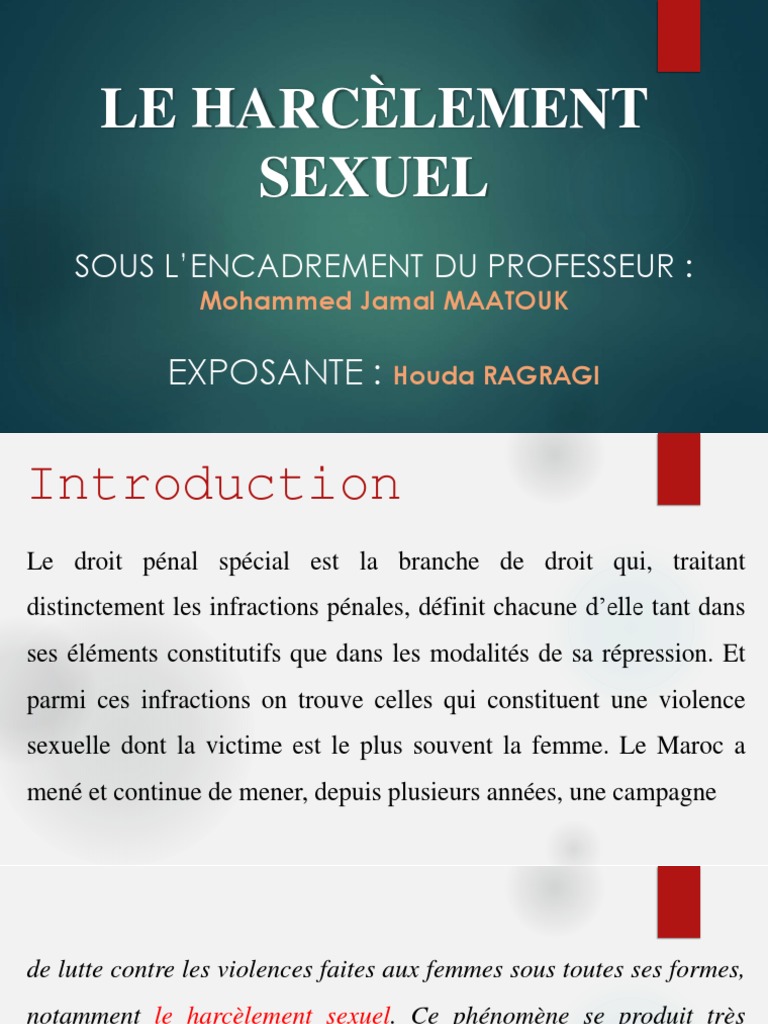 Le Harcèlement Sexuel | PDF | Harcèlement sexuel | Loi criminelle