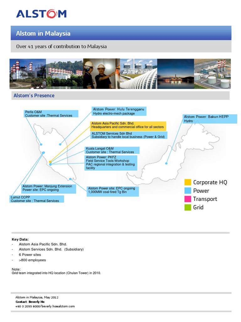 Alstom Malaysia Factsheet | PDF | Electrical Substation | Power Station