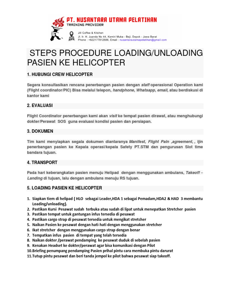 Steps Procedure Loading Medevac | PDF Steps Procedure Loading Medevac | PDF