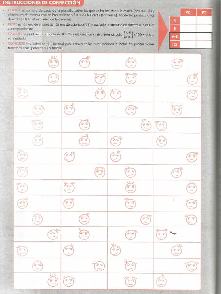 Plantilla Test Caras | PDF
