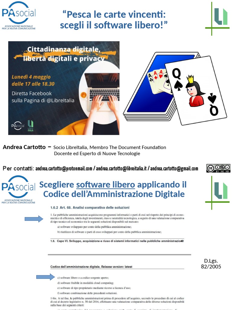 Andrea Cartotto 04 05 20 Le Carte Vincenti Del Software Libero | PDF