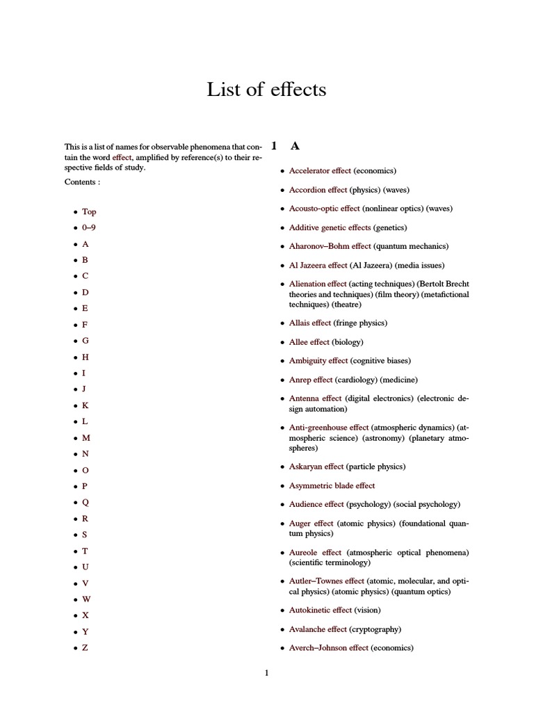 List of observable phenomena effects | PDF