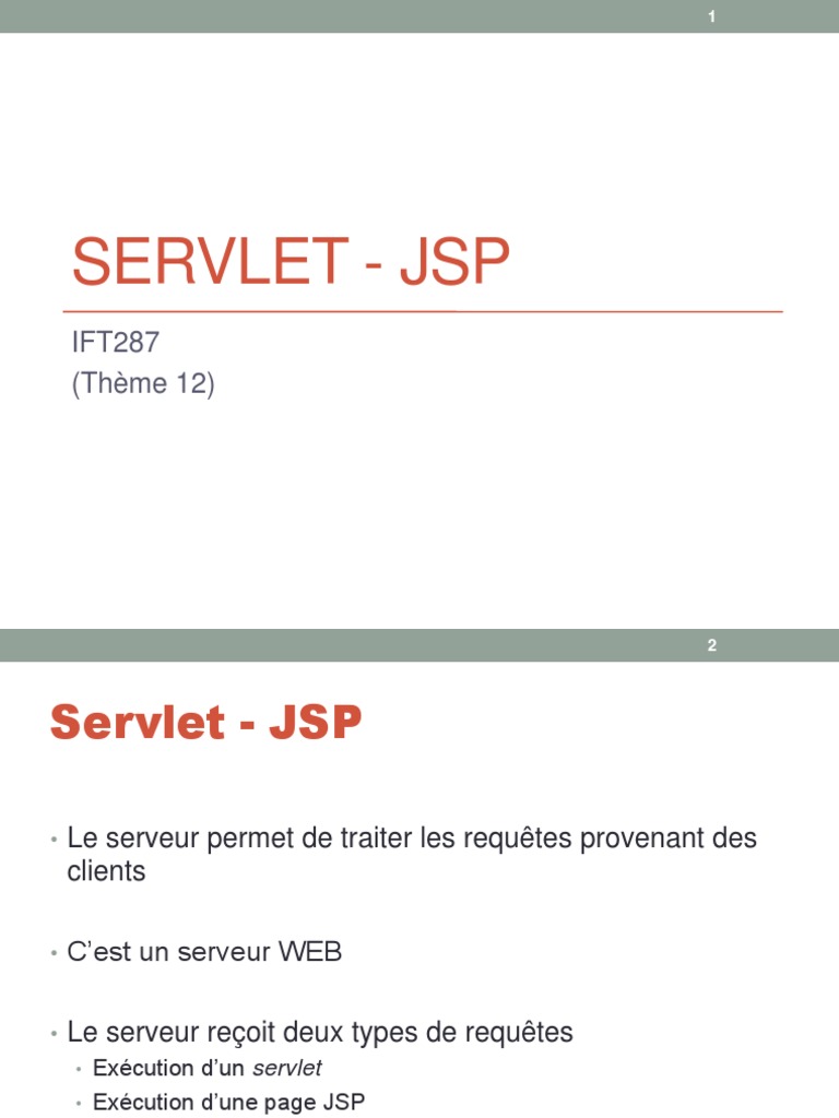 Introduction aux Servlets et JSP en Java | PDF | Internet | Internet et Web
