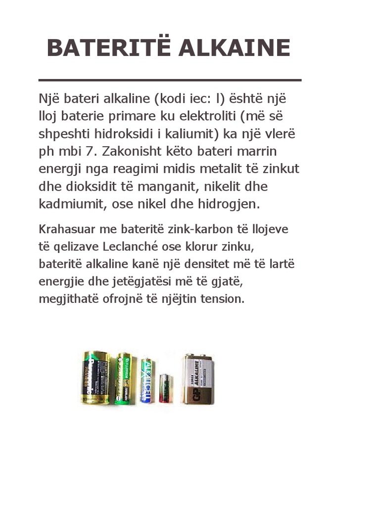 Bateritë Alkaine | PDF