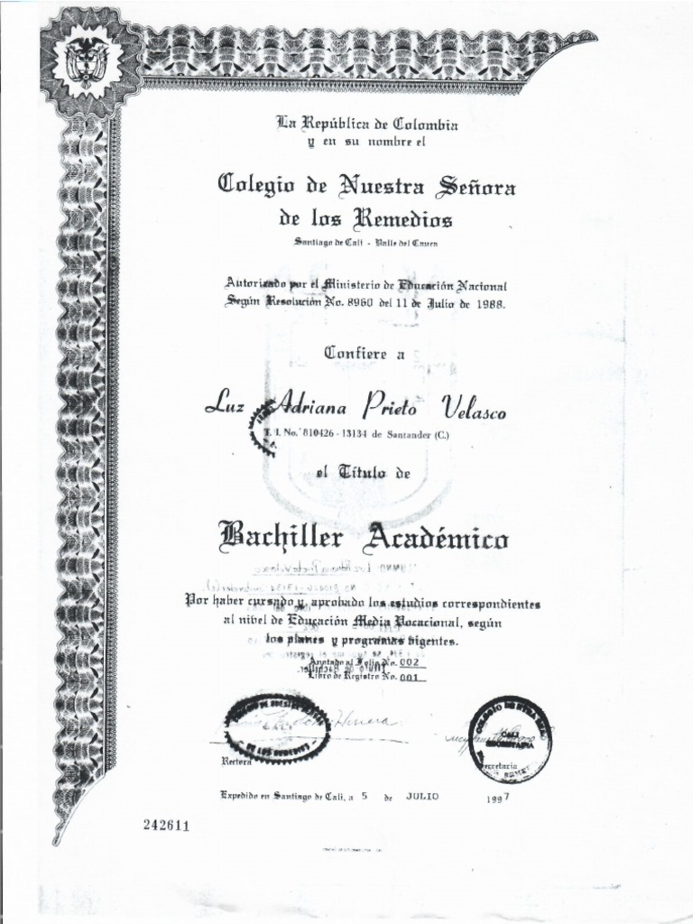 Diploma Bachiller Academico | PDF