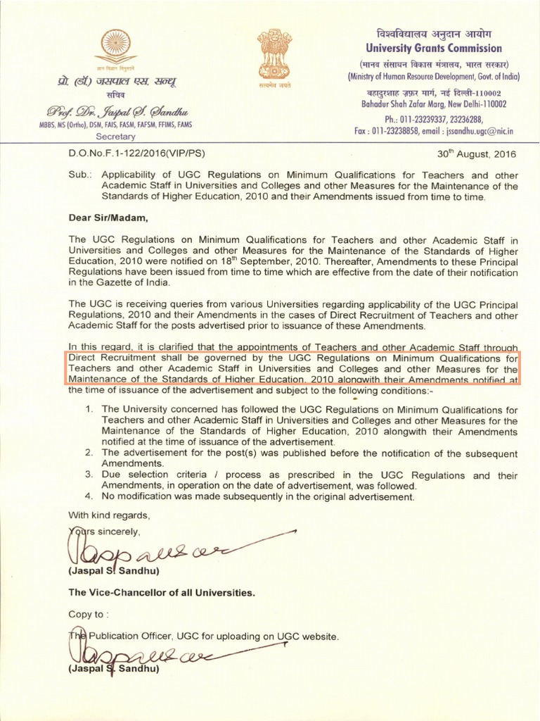 Ref 4 UGC-clarification-reg-UGC-Regulations-2016 | PDF