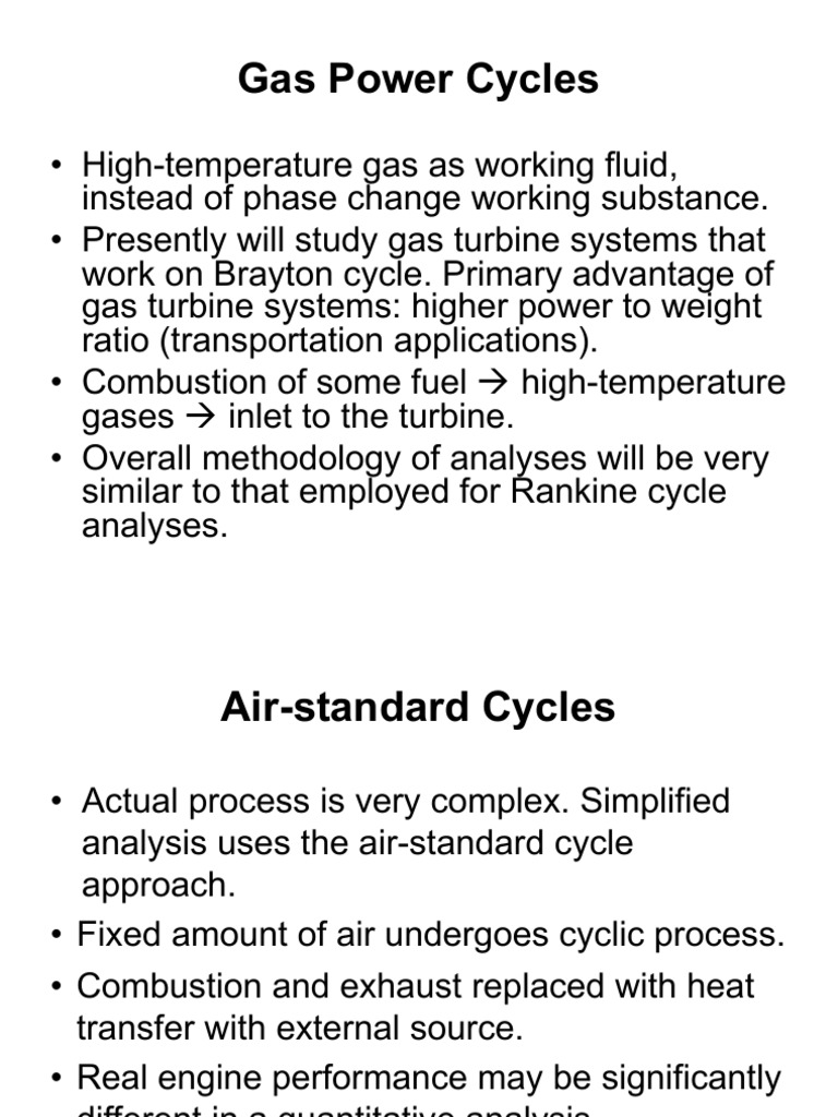 Gas Power Cycles | Download Free PDF | Gas Turbine | Gases