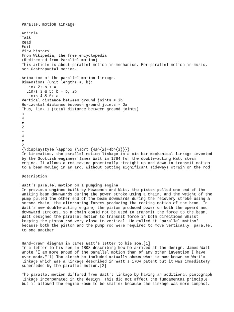 Parallel Motion | PDF | Mechanical Engineering | Machines