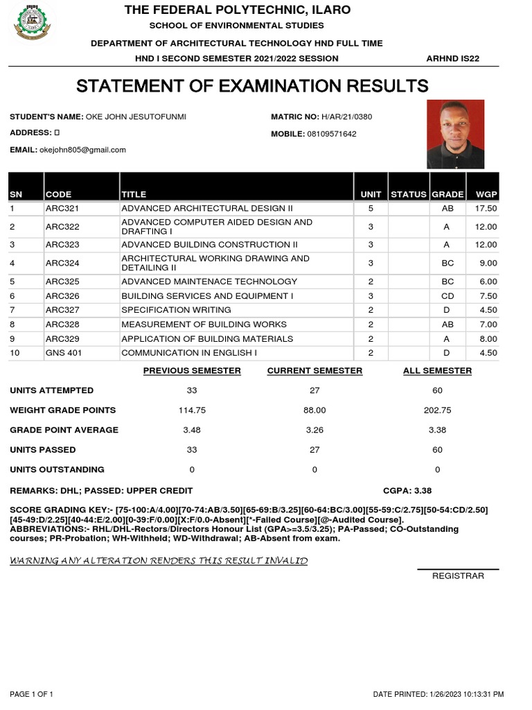 Statement of Result Viper | PDF | Schools | Educational Organizations
