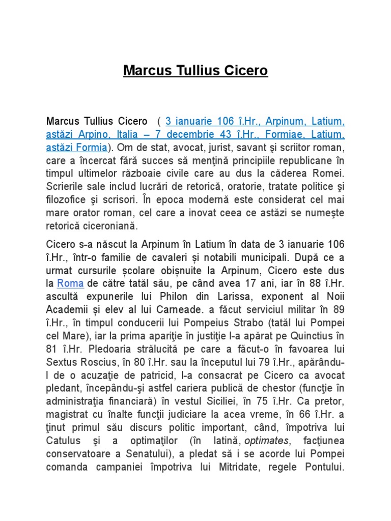 Marcus Tullius Cicero | PDF