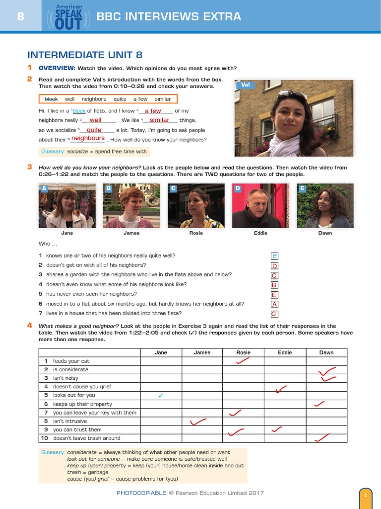 SO I U8 Interviews Worksheet | PDF