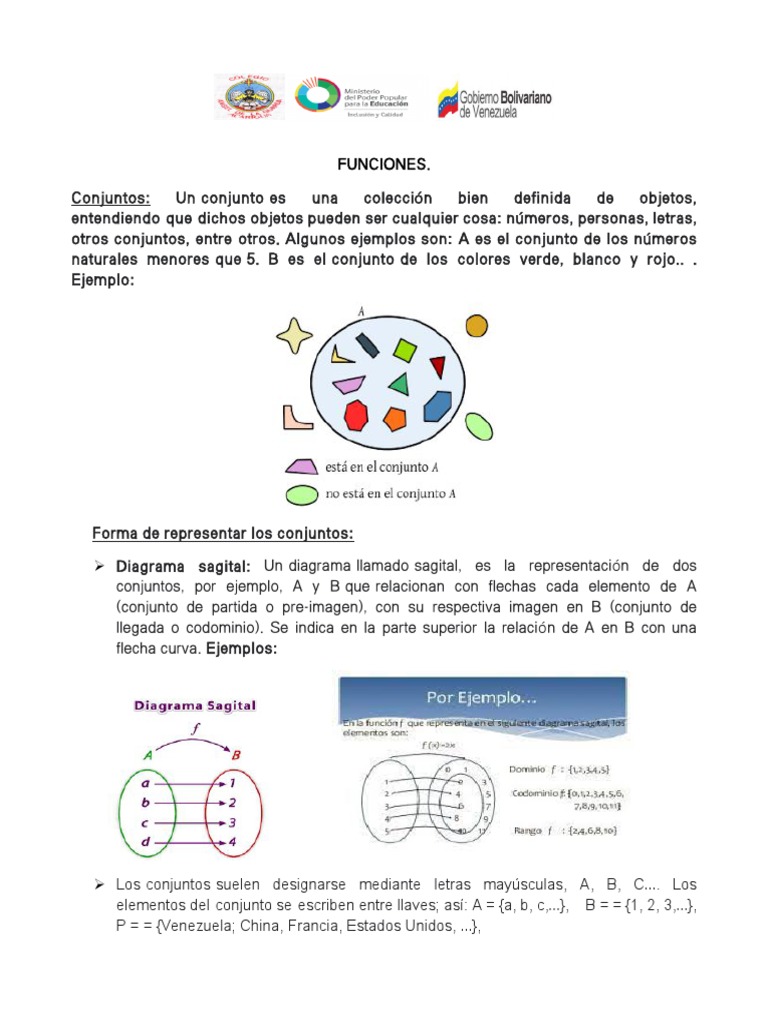 Guía de Matemáticas | PDF | Función (Matemáticas) | Conjunto (Matemáticas)