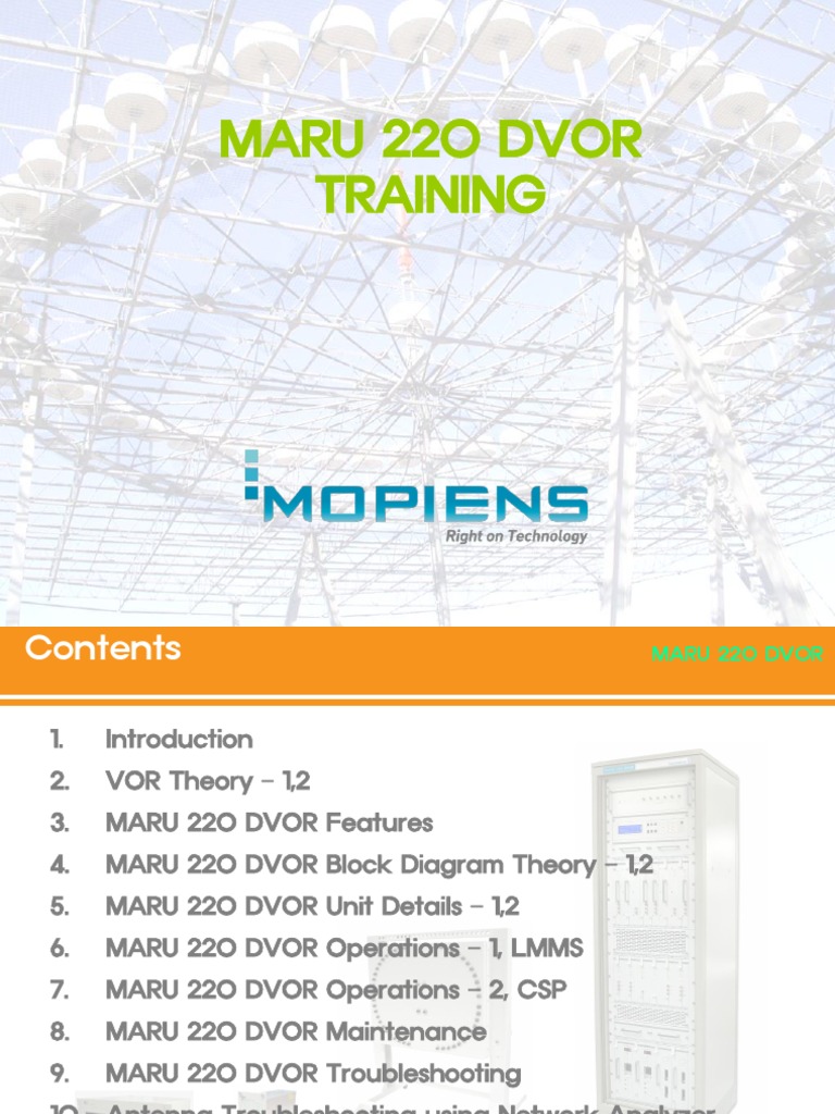MARU 220 DVOR Training Overview | PDF | Frequency Modulation | Antenna ...
