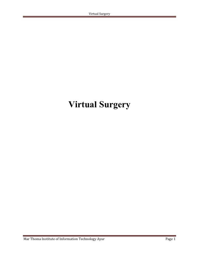 Virtual Surgery | PDF | Virtual Reality | Simulation