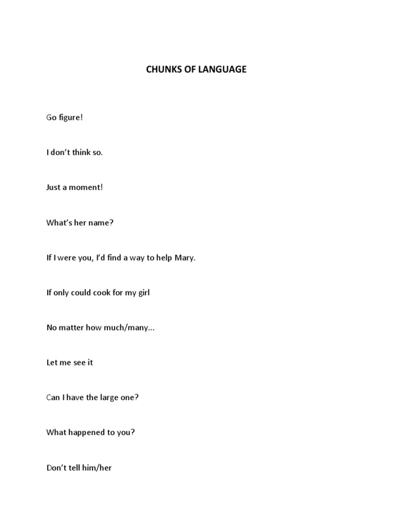 Chunks of Language | PDF