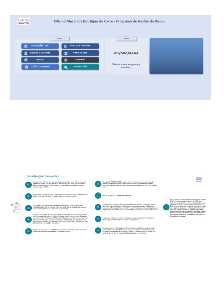 Modelo de PGR - Oficina Mecanica - Versao 24 Fev 2022 | PDF | Avaliação ...
